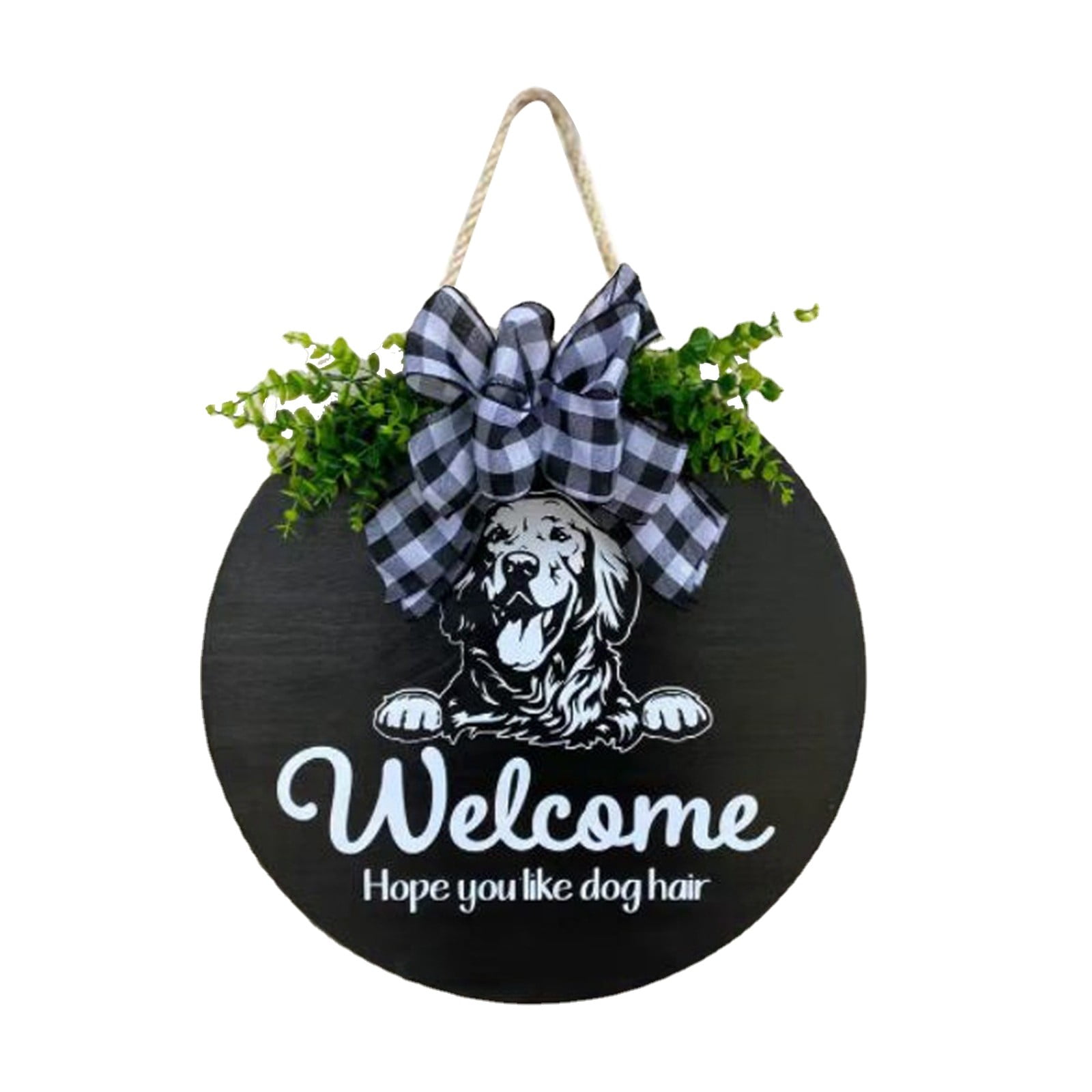 KXBDSFY Dog Welcome Sign Front Door Decorative Door Wooden Home ...