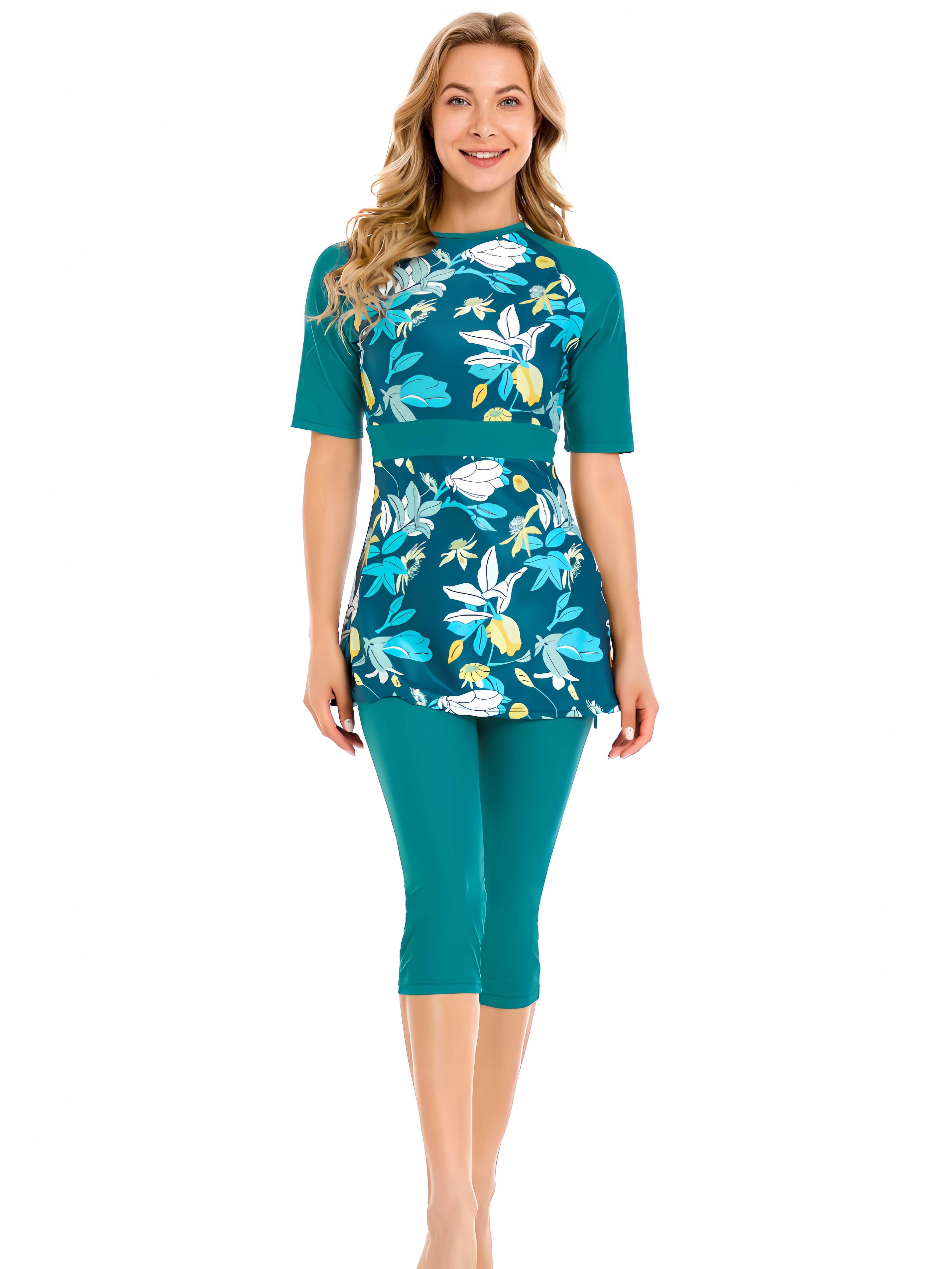 KXCFCYS Muslim Modest Swimwear for Women Burkini Rash Guard Short ...