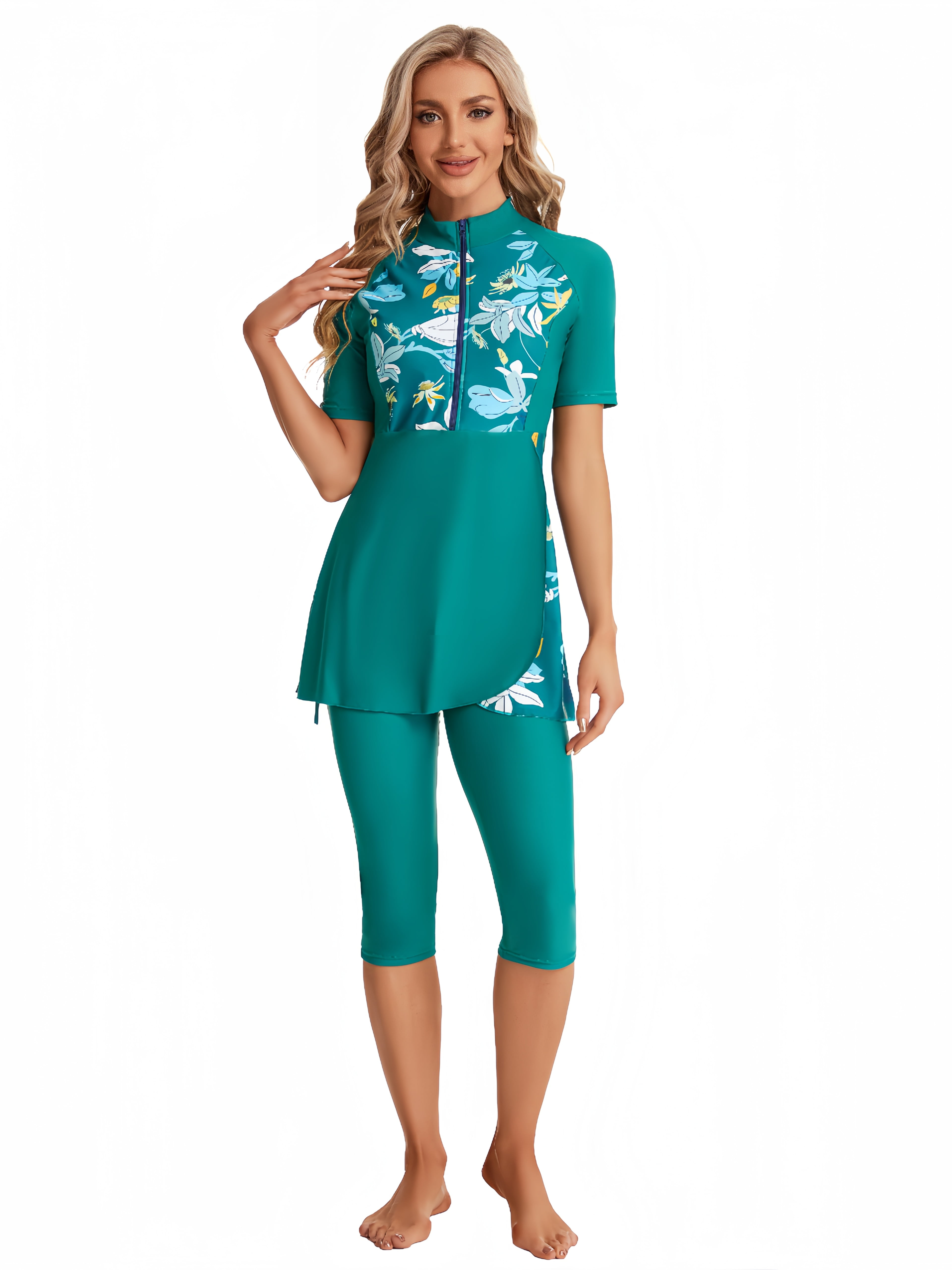 KXCFCYS Muslim Modest Swimwear for Women Burkini Rash Guard Short ...