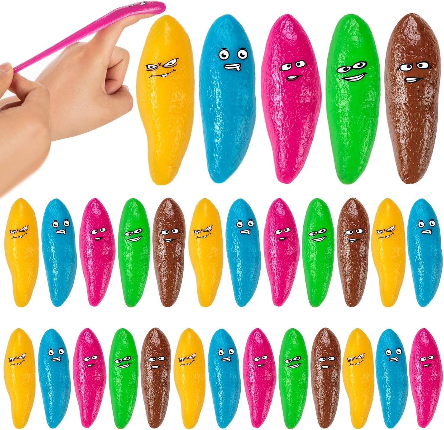 KXCOFTXI 30 Pcs Finger Slingshot Novelty Toys, 5 Colors Toy Poop for ...