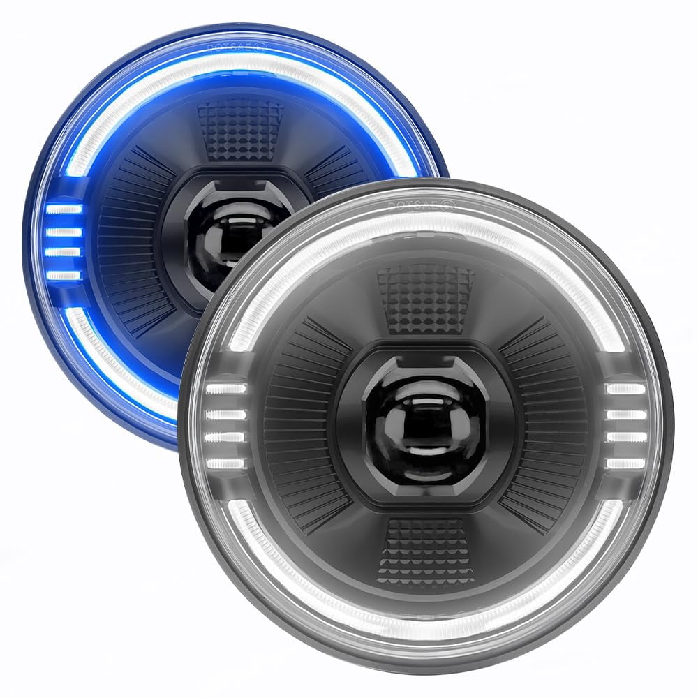 KXGTY H6024 7 Inch IFF17 Led Headlight Round For Jeep Wrangler JK JKU ...
