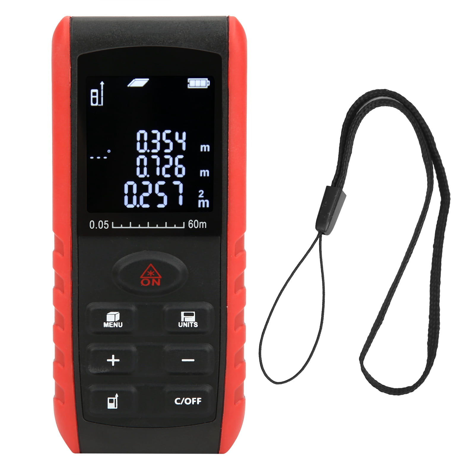 KXL‑E60 LCD Handheld Digital Laser Distance Meter Range Finder Distance ...