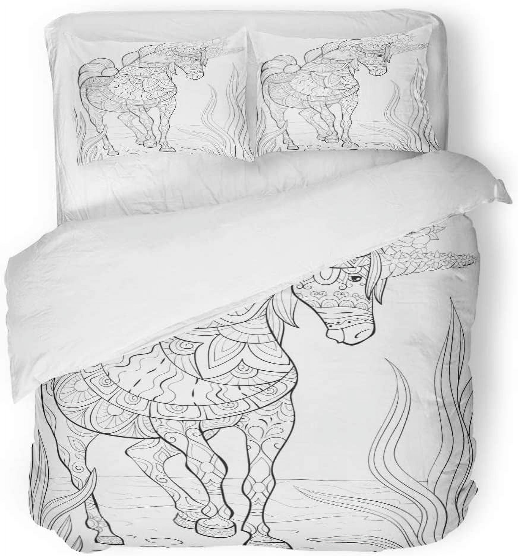 KXMDXA 3 Piece Bedding Set Abstract Adult Coloring Book Page Cute ...