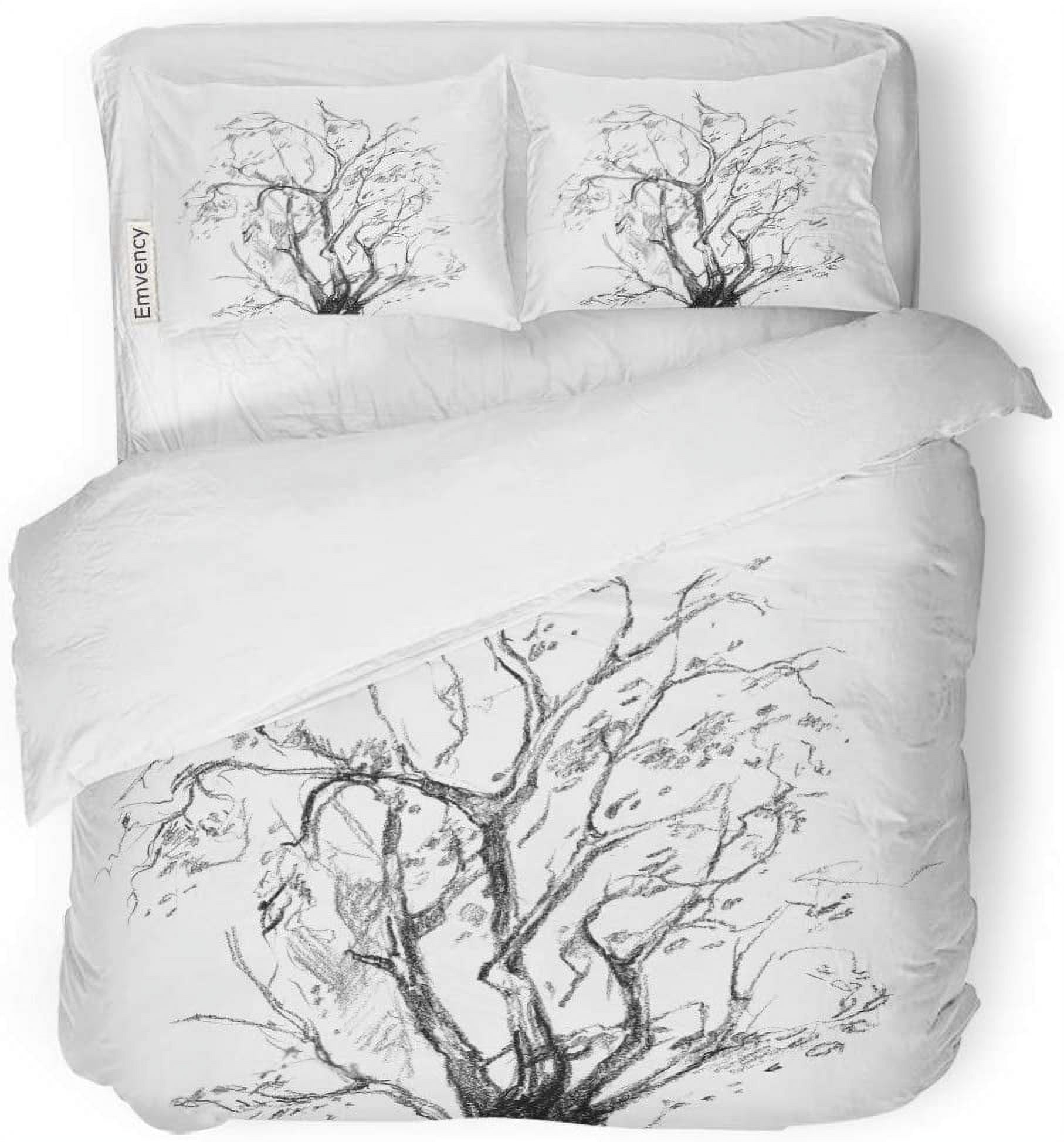 KXMDXA 3 Piece Bedding Set Abstract Beautiful Black and White Branches ...