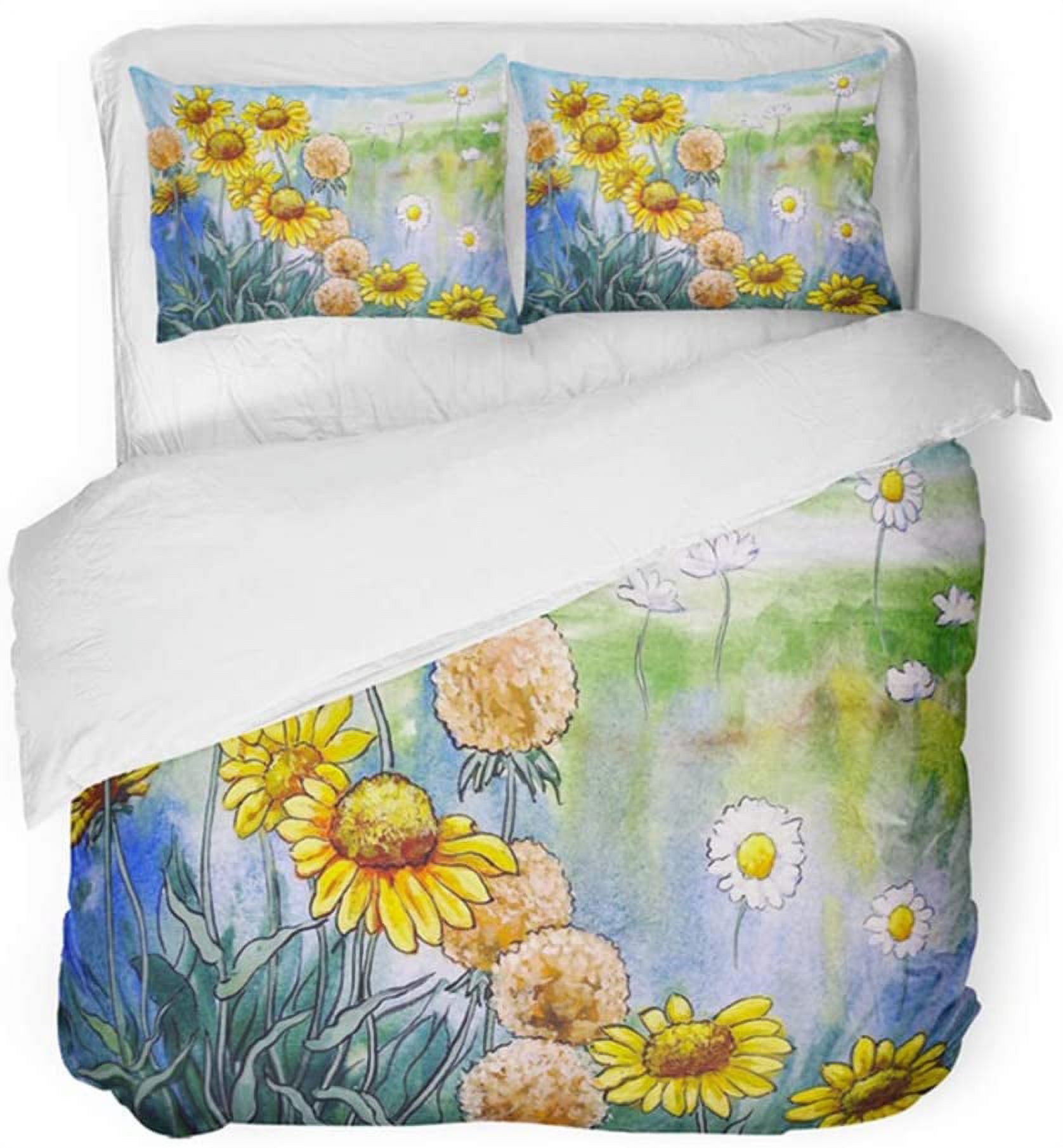 KXMDXA 3 Piece Bedding Set Abstract Flowers Watercolor Paintings ...