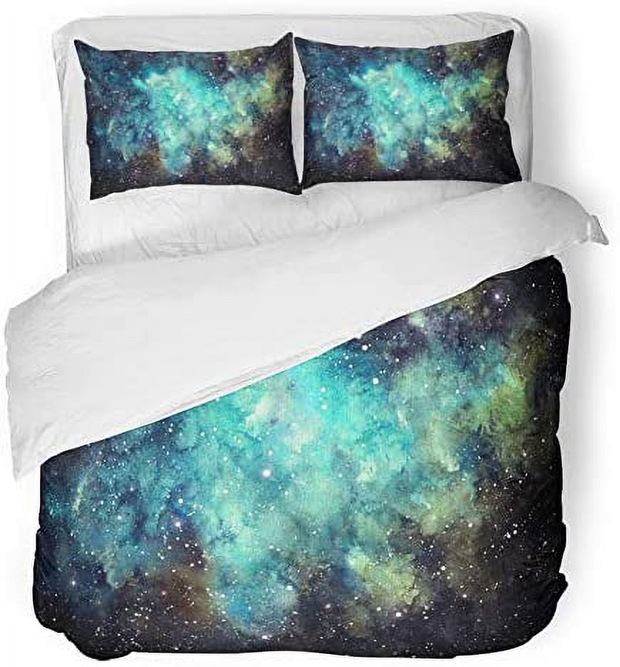 KXMDXA 3 Piece Bedding Set Abstract Watercolor Outer Space Nebula and ...
