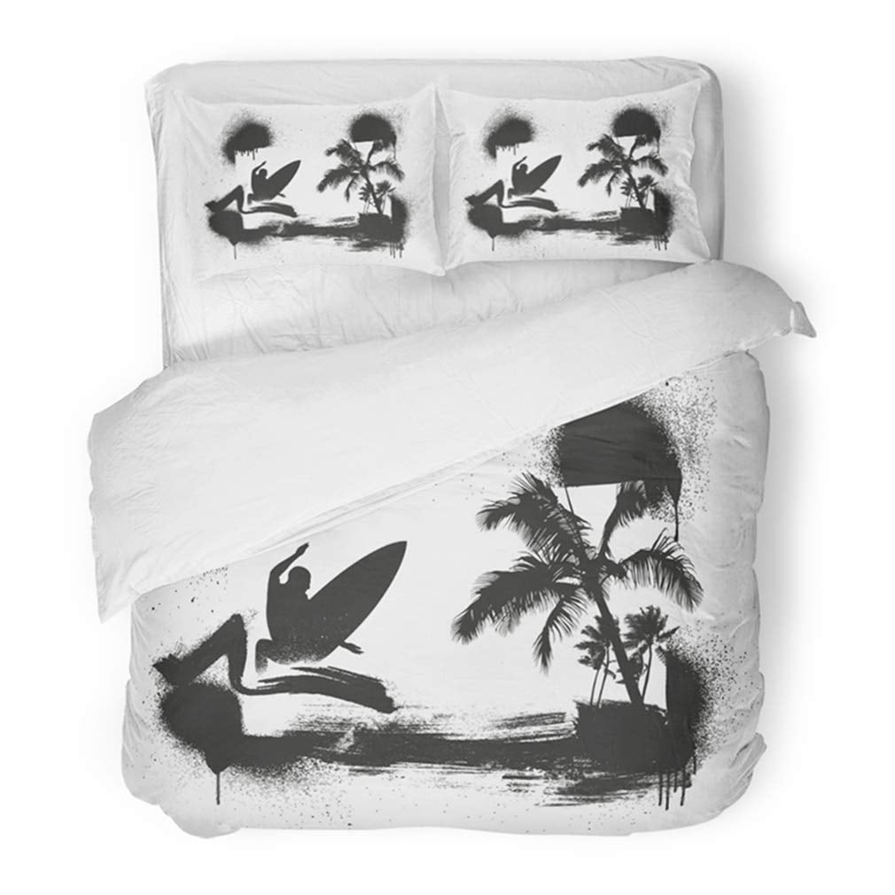 KXMDXA 3 Piece Bedding Set Activity Stencil Surf and Summer Scene with ...