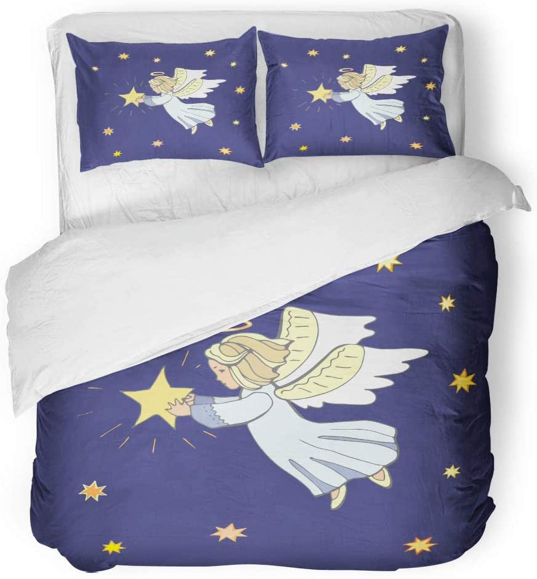 KXMDXA 3 Piece Bedding Set Angel Flying Angell Carrying Star Christmas ...