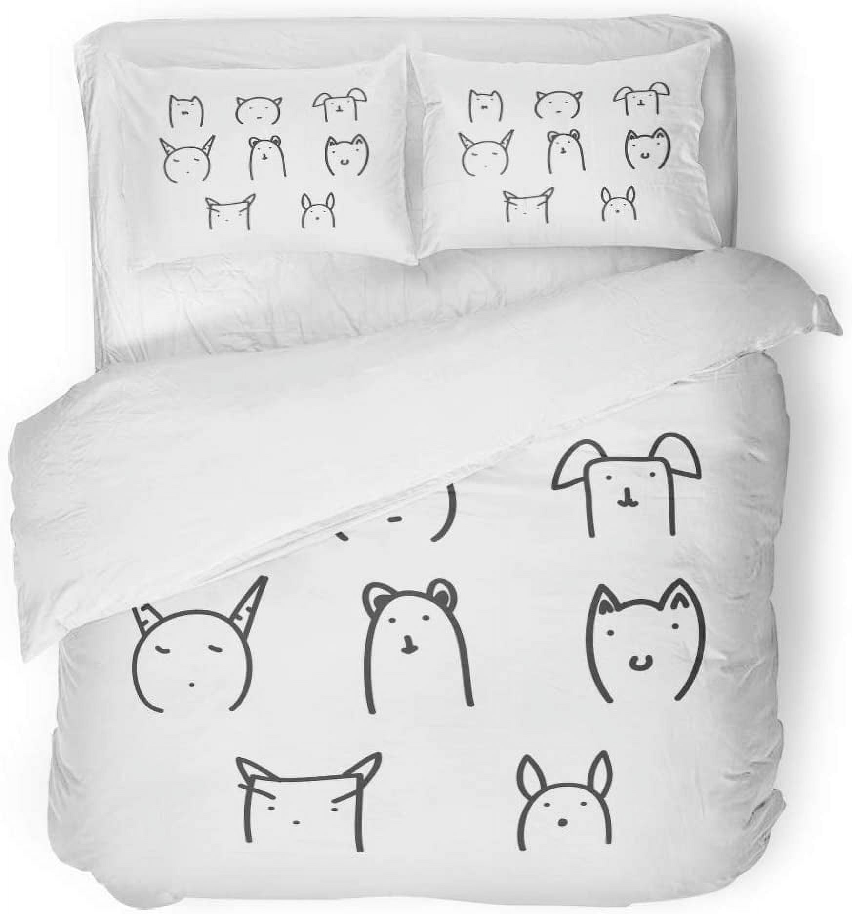 KXMDXA 3 Piece Bedding Set Baby Free of Cute Cats Dogs Rabbit Mount ...
