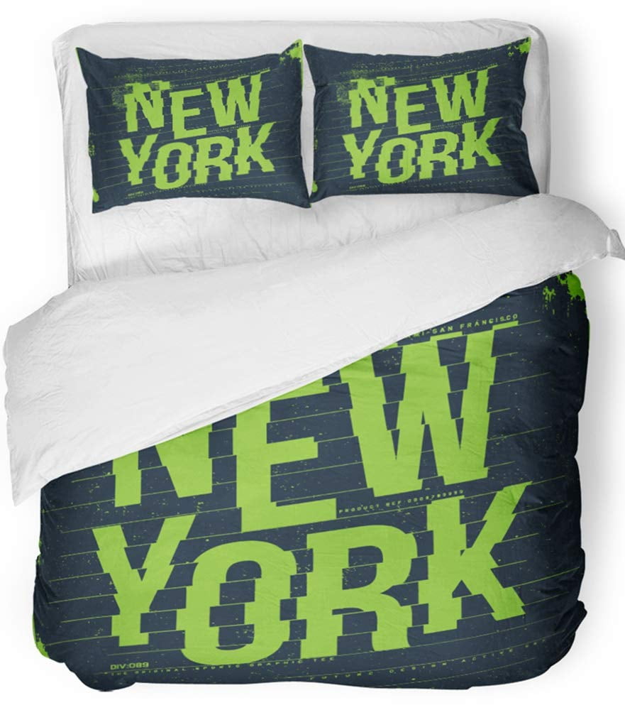 KXMDXA 3 Piece Bedding Set Badge New York Sports Graphic Varsity ...