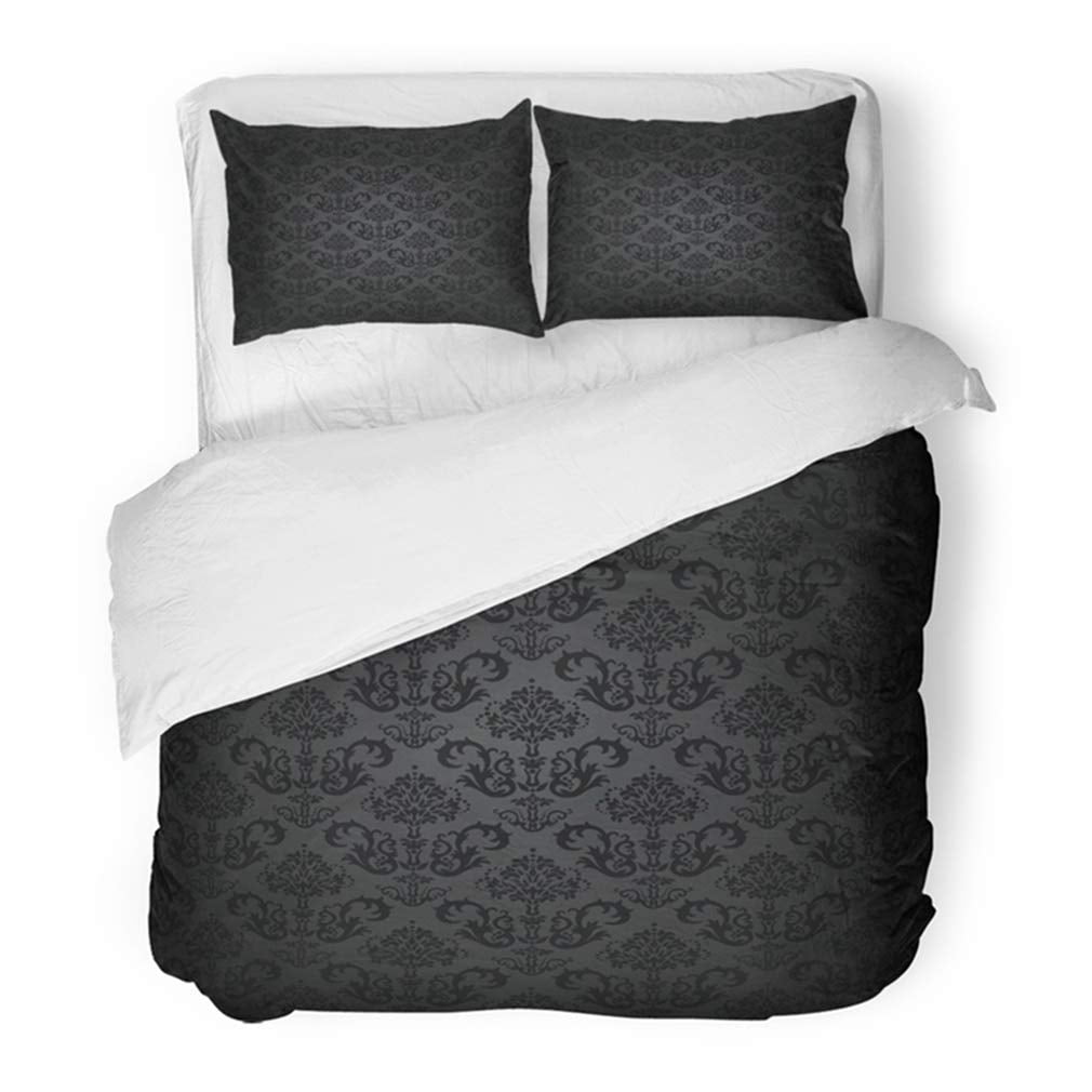 KXMDXA 3 Piece Bedding Set Black Charcoal Small Floral Classy Wall ...