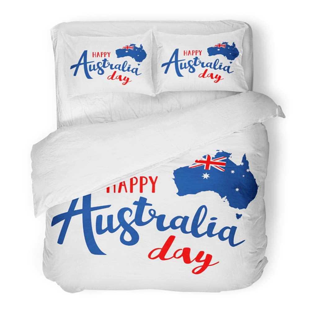 KXMDXA 3 Piece Bedding Set Blue Australian Happy Australia Day ...