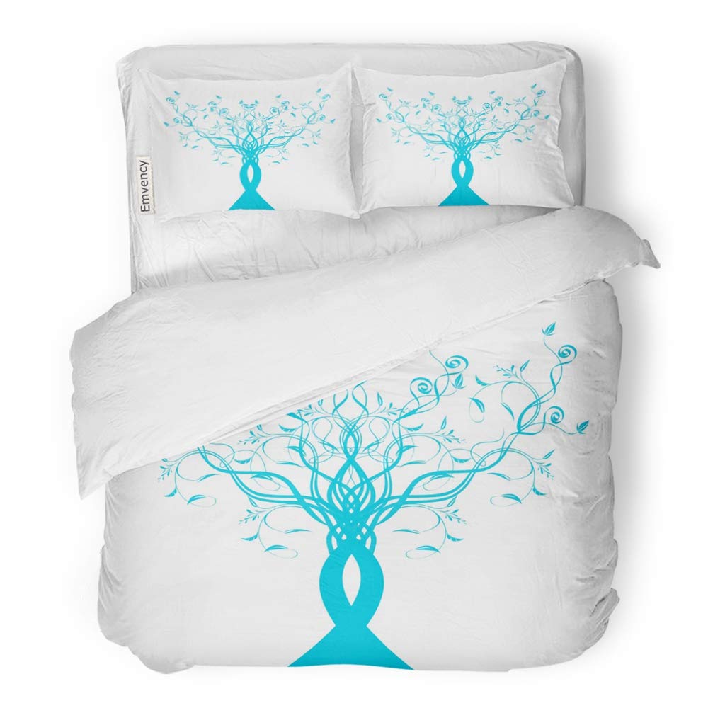KXMDXA 3 Piece Bedding Set Blue Evolution Beautiful Tree Silhouette ...