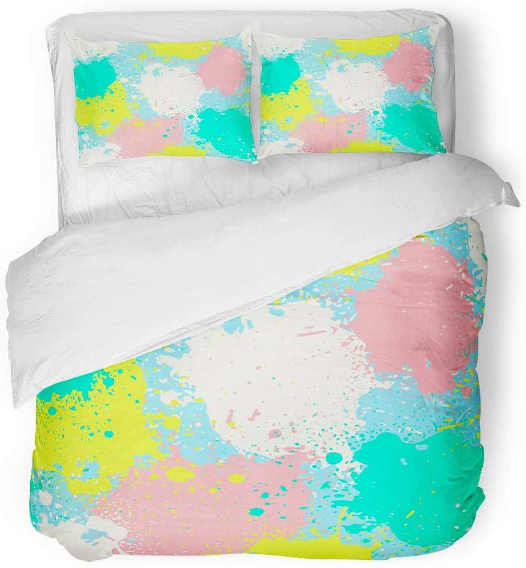 KXMDXA 3 Piece Bedding Set Blue Splatter Paint Stains Ink Splashes ...