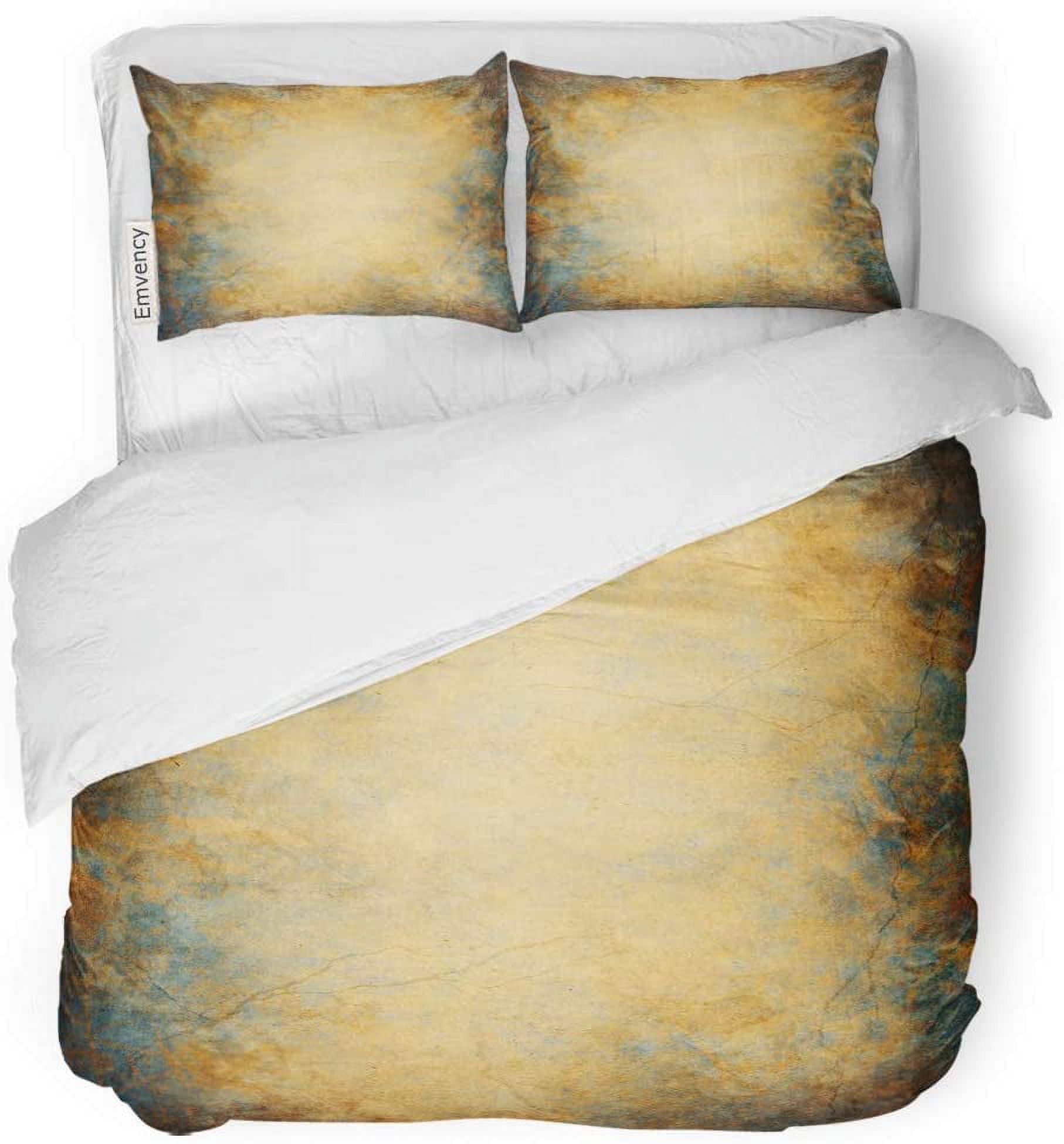 KXMDXA 3 Piece Bedding Set Blue Wall Patina Like Colorations Brown ...