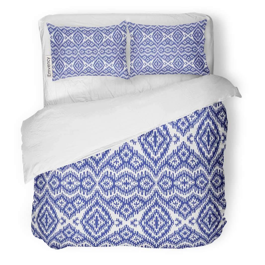 KXMDXA 3 Piece Bedding Set Bohemian Abstract Dark Blue Stripes on ...