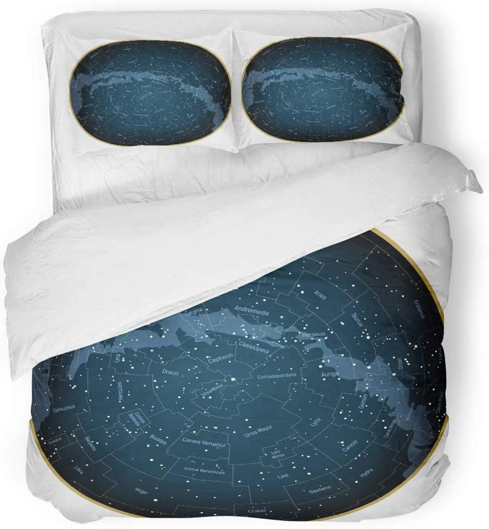 KXMDXA 3 Piece Bedding Set Celestial Star Map Constellation Milky Sky ...
