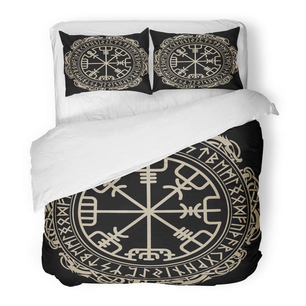 KXMDXA 3 Piece Bedding Set Celtic Viking Magical Runic Compass Vegvisir ...