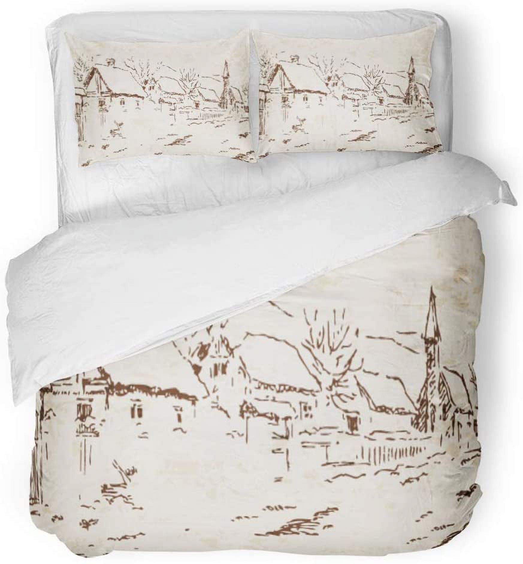KXMDXA 3 Piece Bedding Set Christmas Vintage Retro of Beautiful Winter ...