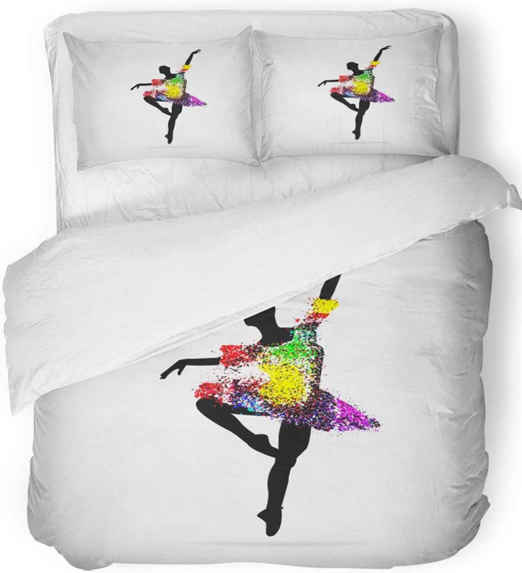 KXMDXA 3 Piece Bedding Set Colorful Adult Nice Ballet Dancer Design ...