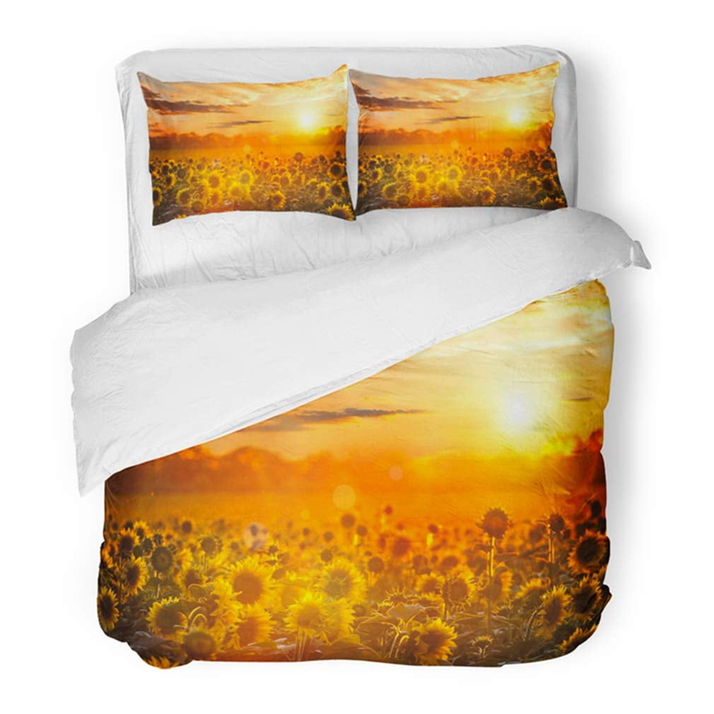 KXMDXA 3 Piece Bedding Set Colorful Sun Summer Landscape Beauty Sunset ...