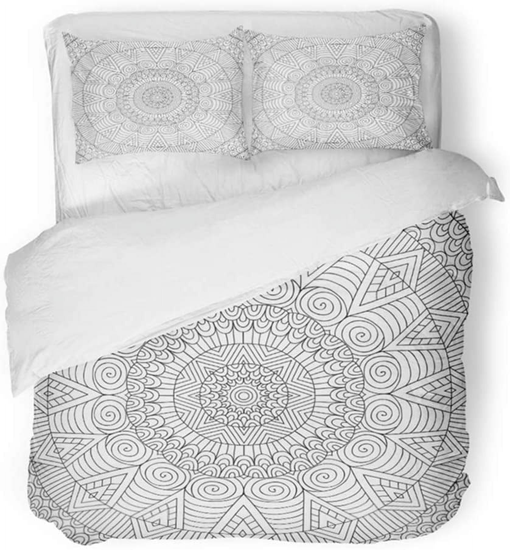 KXMDXA 3 Piece Bedding Set Coloring Adult Colouring Book Page with The ...