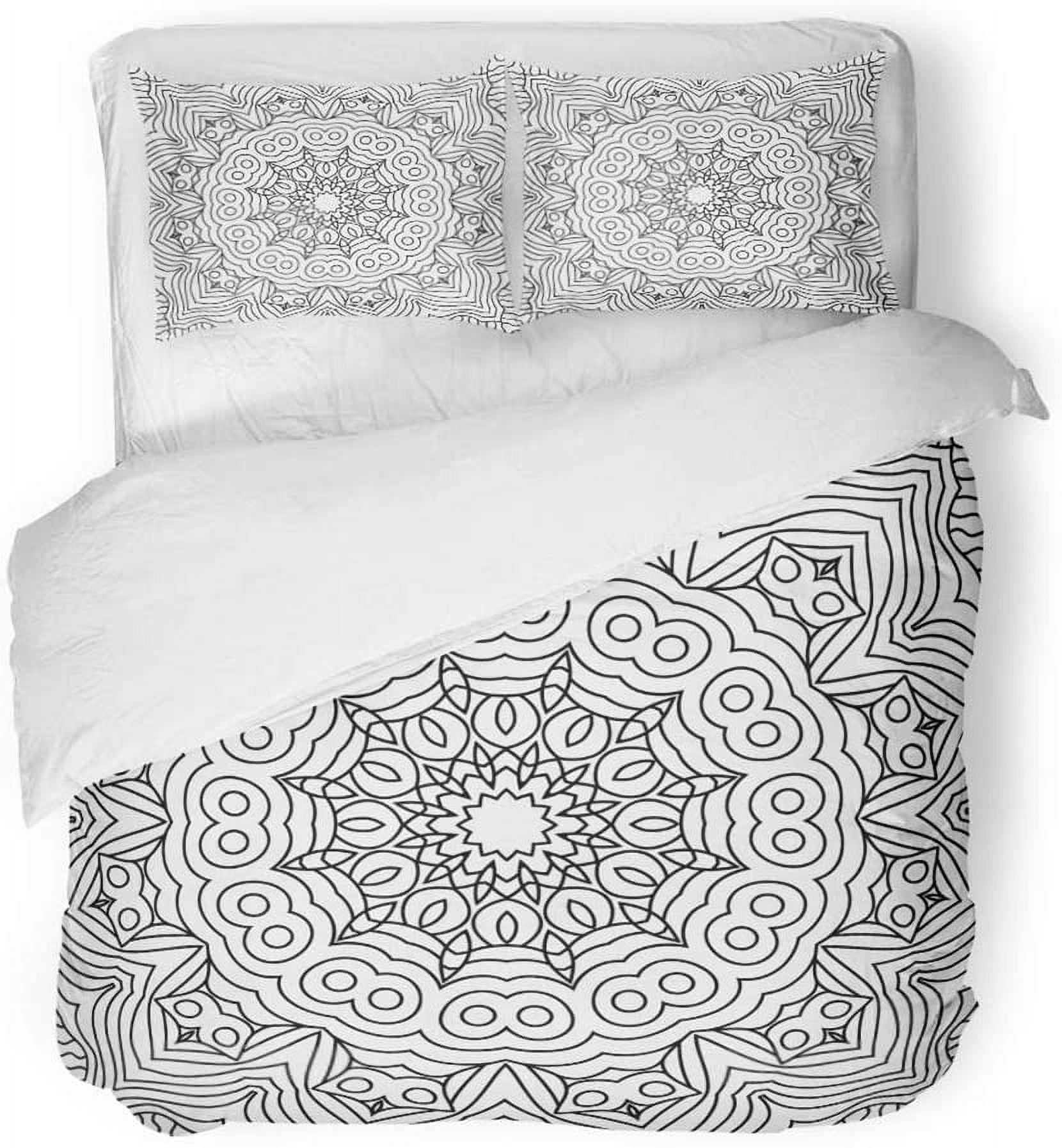 KXMDXA 3 Piece Bedding Set Coloring Page for Adults Part of Intricate ...