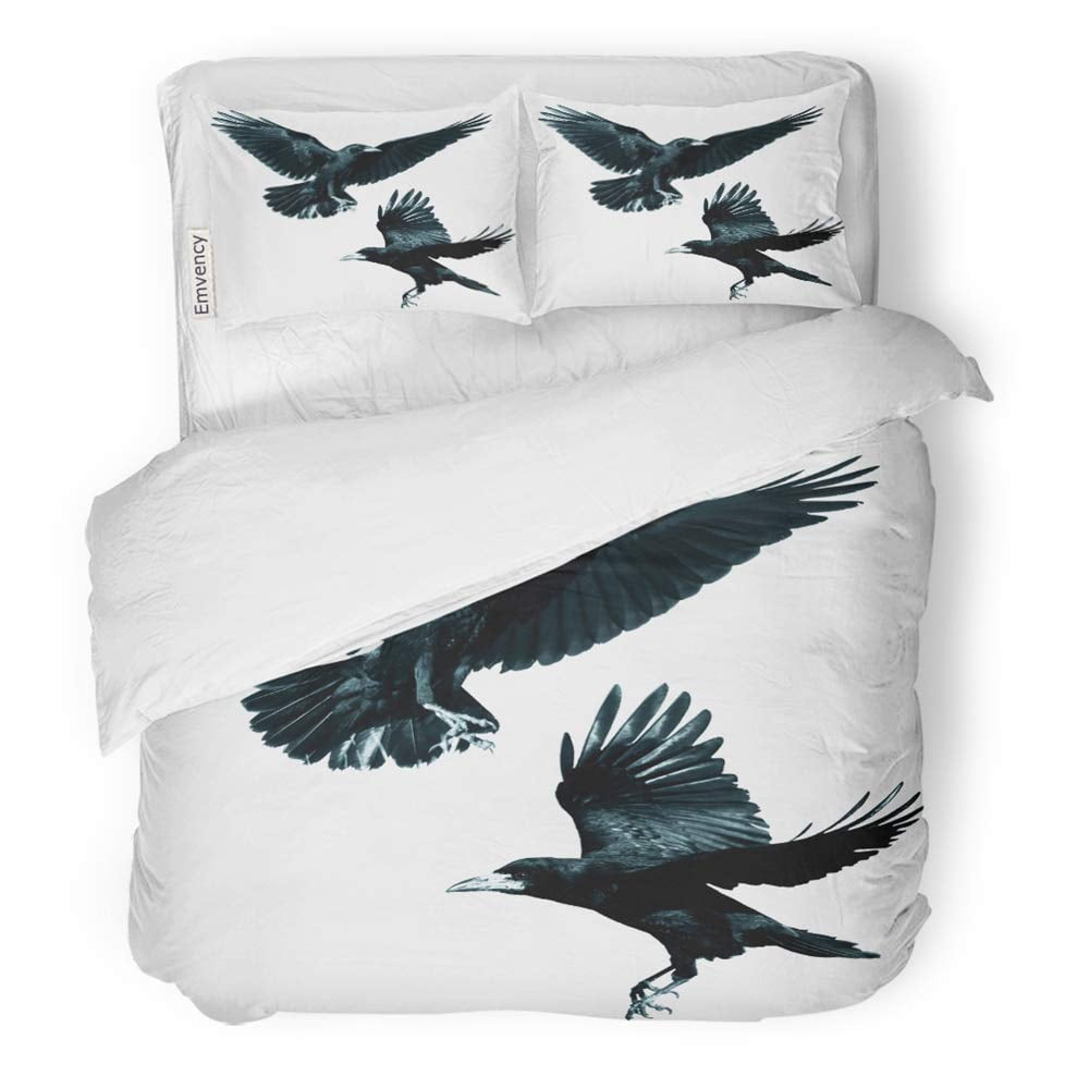 KXMDXA 3 Piece Bedding Set Crow Birds Rook Corvus Frugilegus Mix Two ...