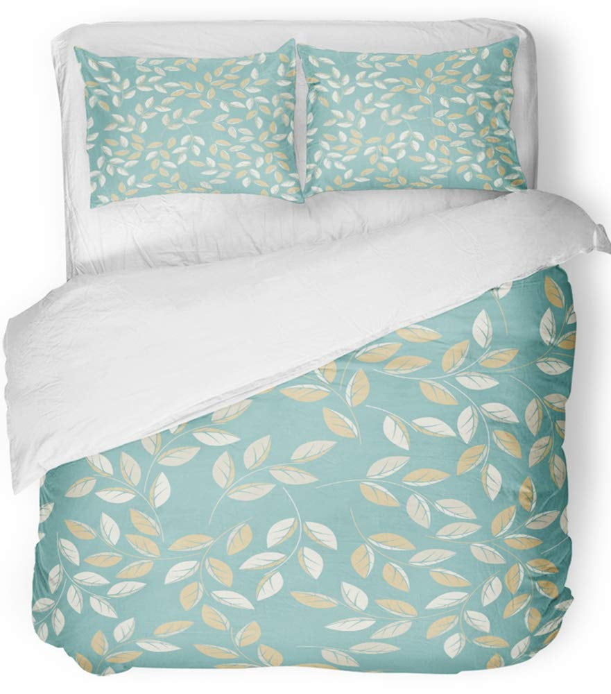 KXMDXA 3 Piece Bedding Set Cute Endless Pattern with Stylish Leaves ...