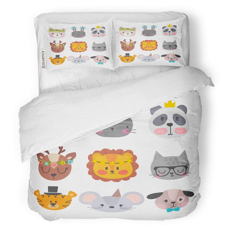 KXMDXA 3 Piece Bedding Set Cute Funny Accessories of Smiling Characters ...