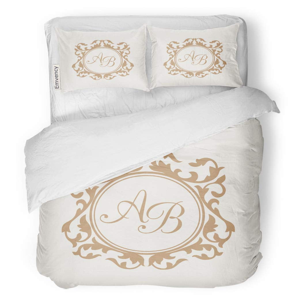 KXMDXA 3 Piece Bedding Set Elegant Floral Monogram for One Two Letters ...
