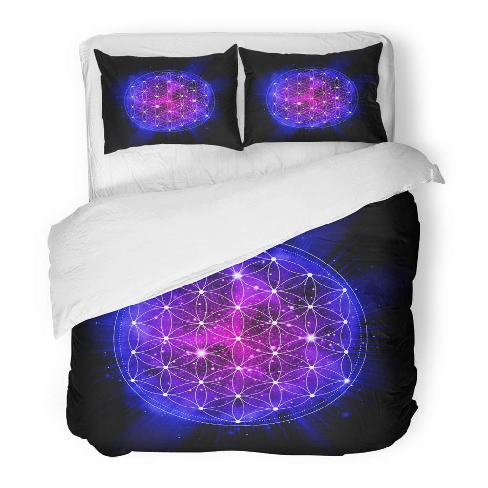 KXMDXA 3 Piece Bedding Set Flower of Life Sign Sacred Geometry Abstract ...