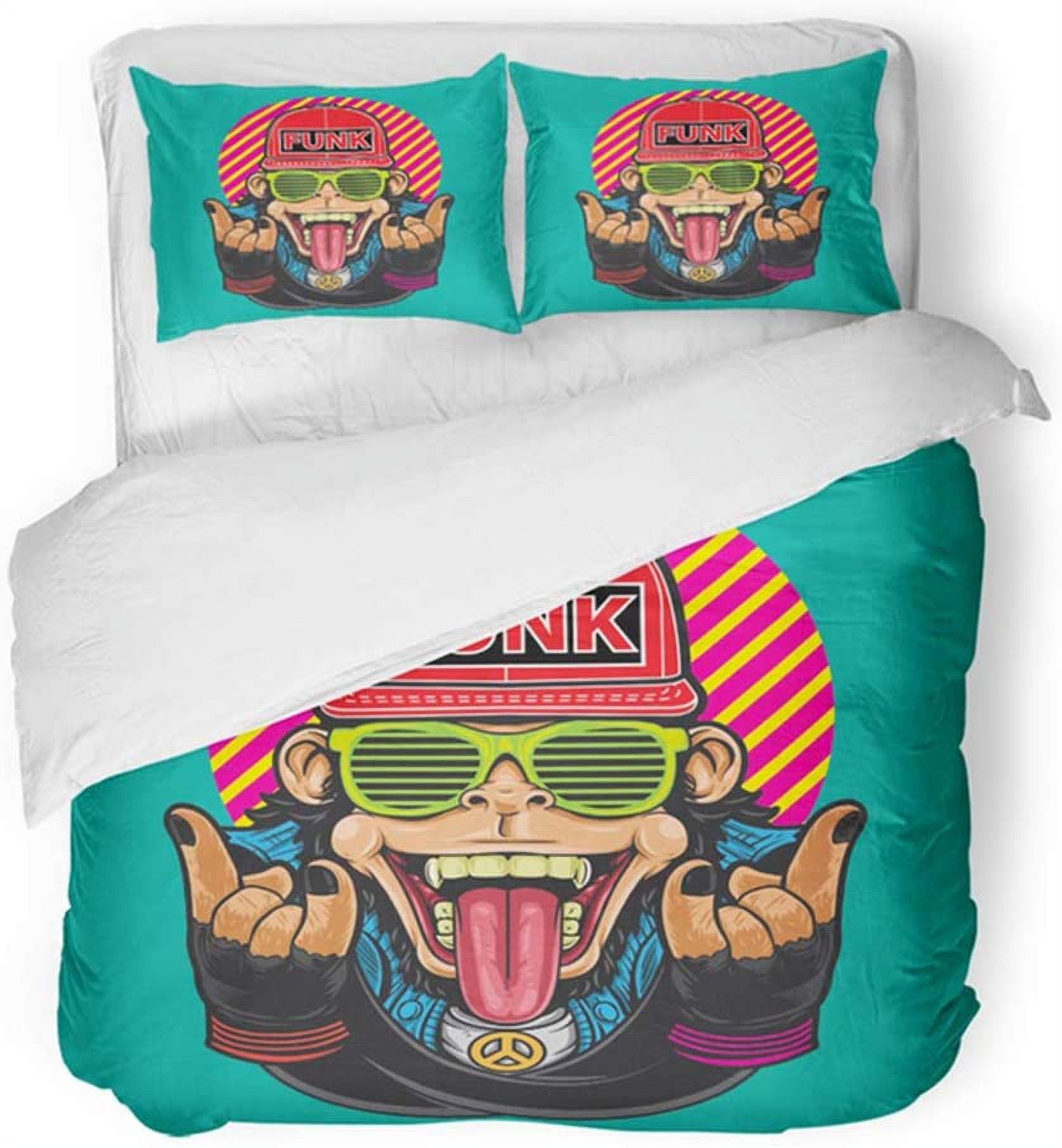 KXMDXA 3 Piece Bedding Set Funny Funky Monkey Design Cool Gorilla Face ...