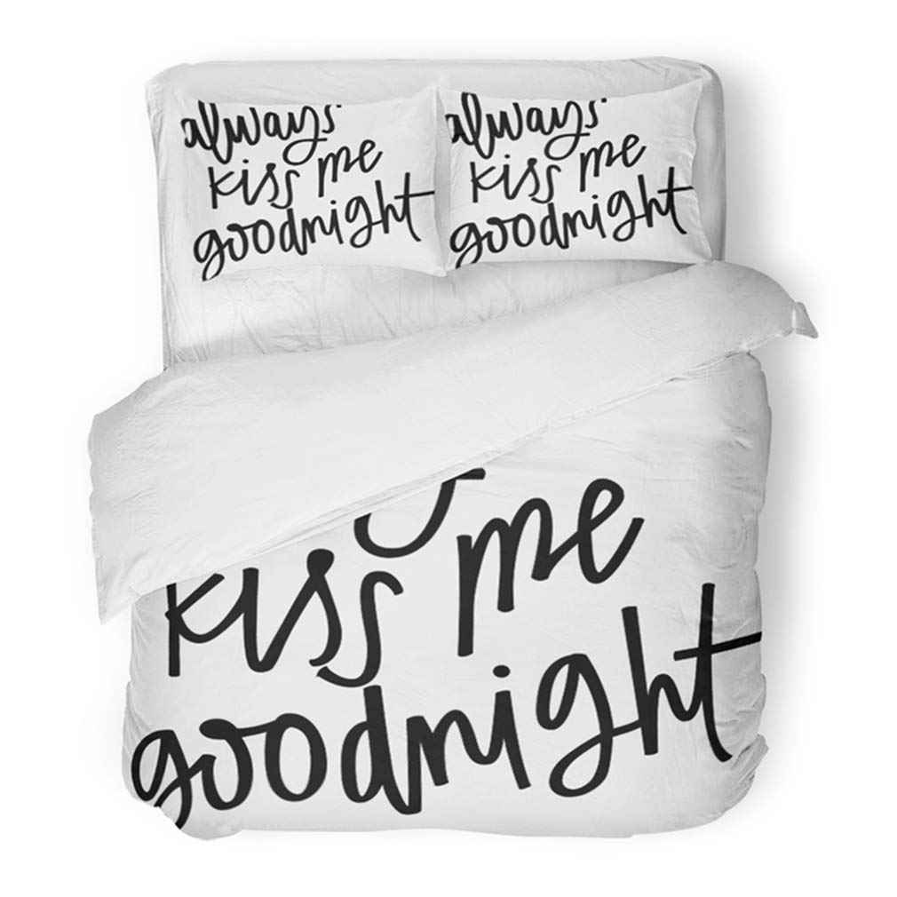 KXMDXA 3 Piece Bedding Set Good Always Kiss Me Goodnight Night Saying ...