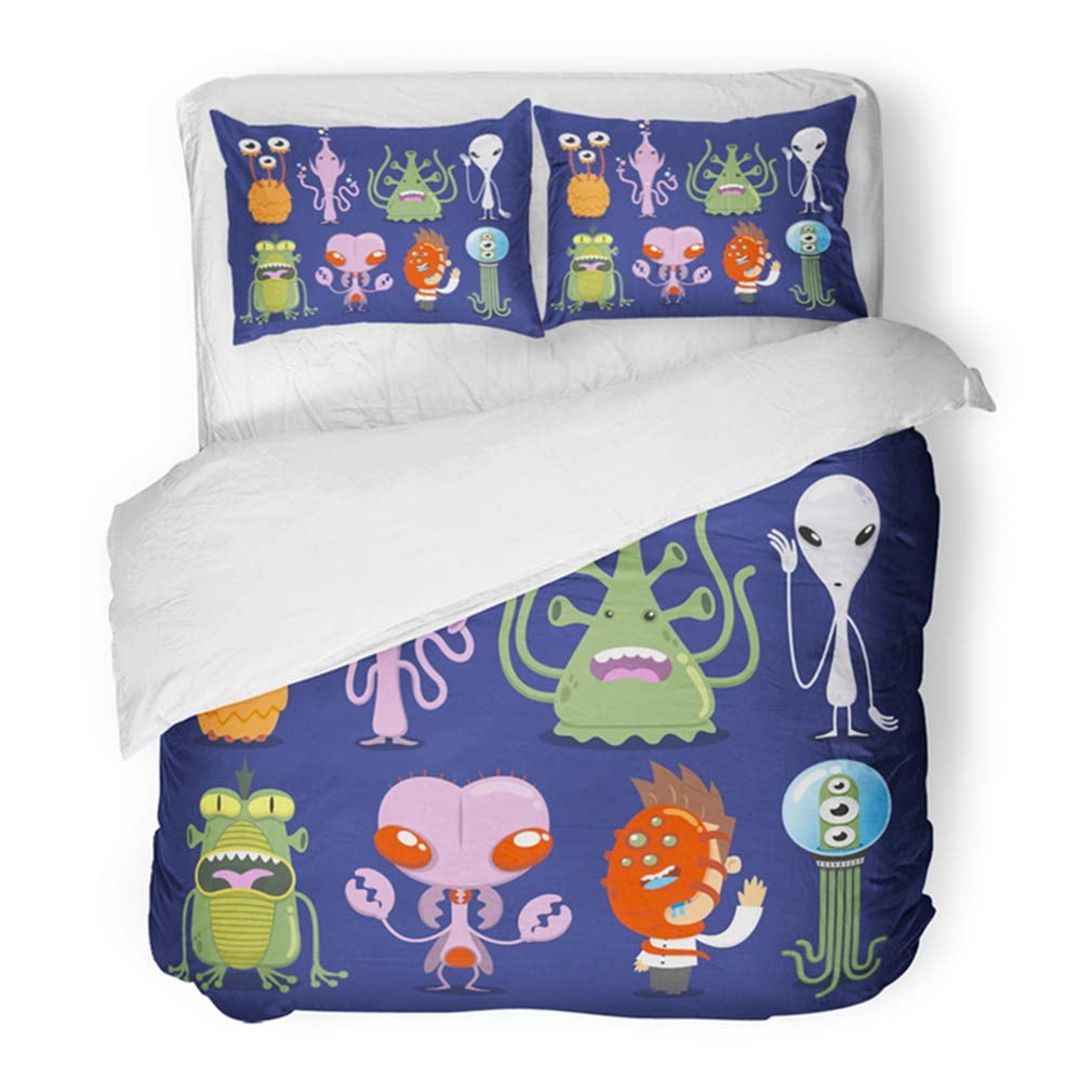 KXMDXA 3 Piece Bedding Set Green Mars Space Alien UFO Monster Tentacle ...