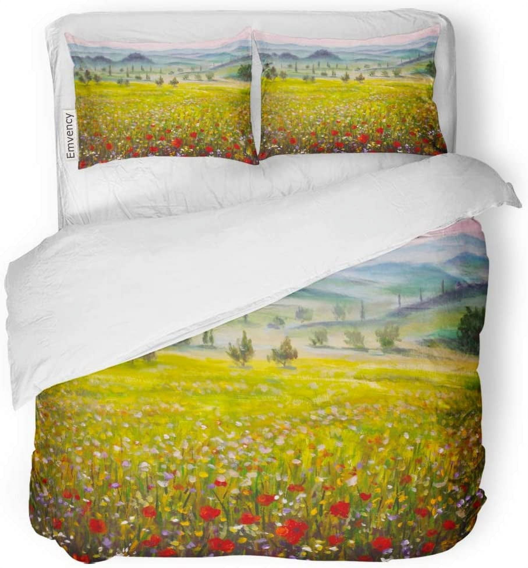 KXMDXA 3 Piece Bedding Set Italian Tuscany Cypresses Landscape with ...