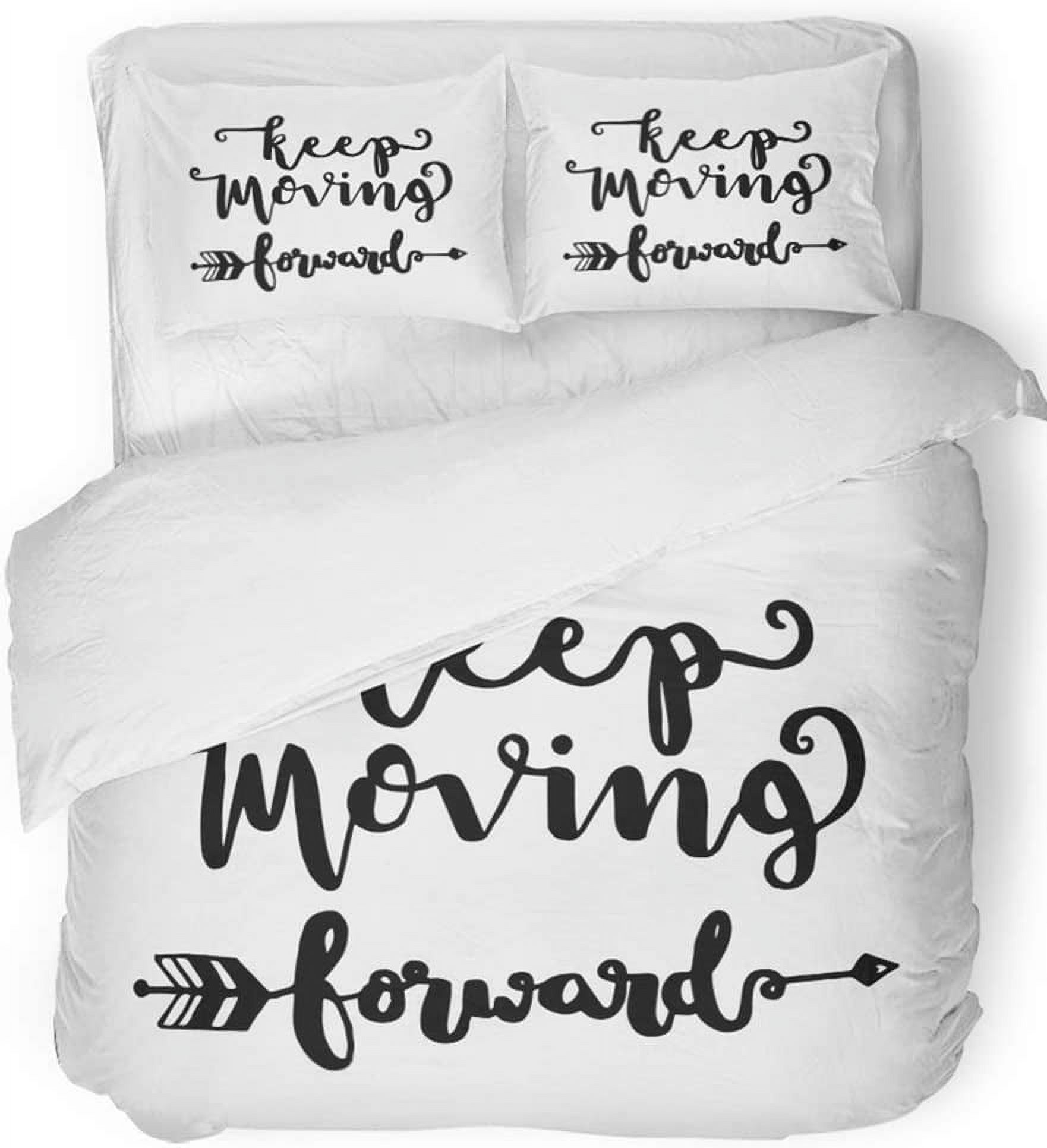 KXMDXA 3 Piece Bedding Set Keep Moving Forward with Arrow on White Hand ...
