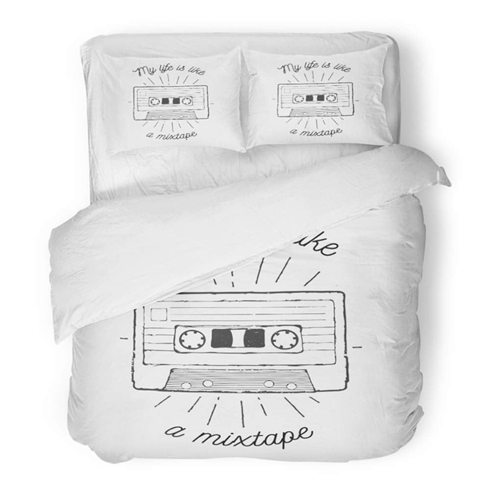 KXMDXA 3 Piece Bedding Set Music Vintage Retro Audio Cassette Mixtape ...