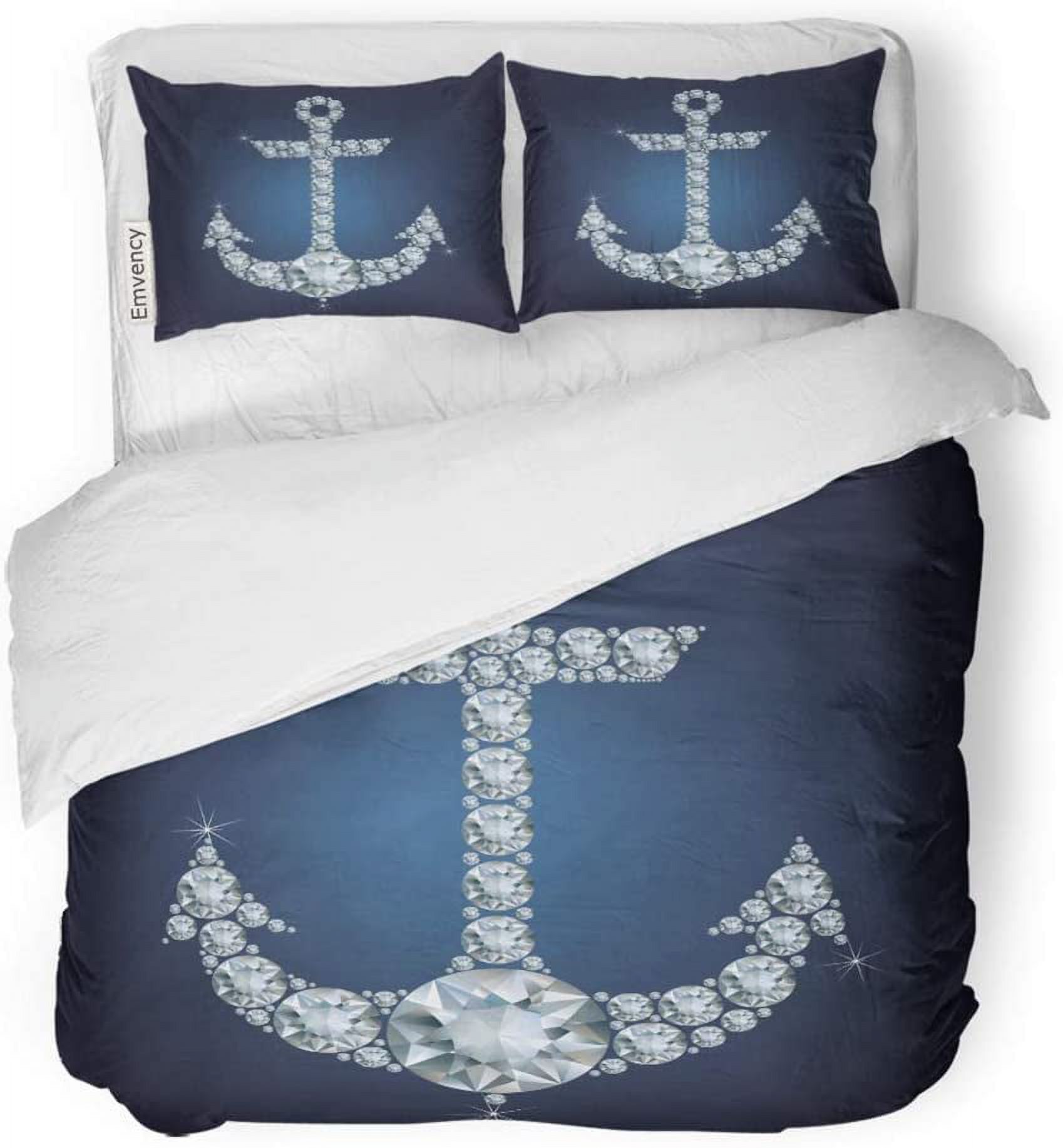 KXMDXA 3 Piece Bedding Set Navy Anchorage Anchor Made Up Lot of ...