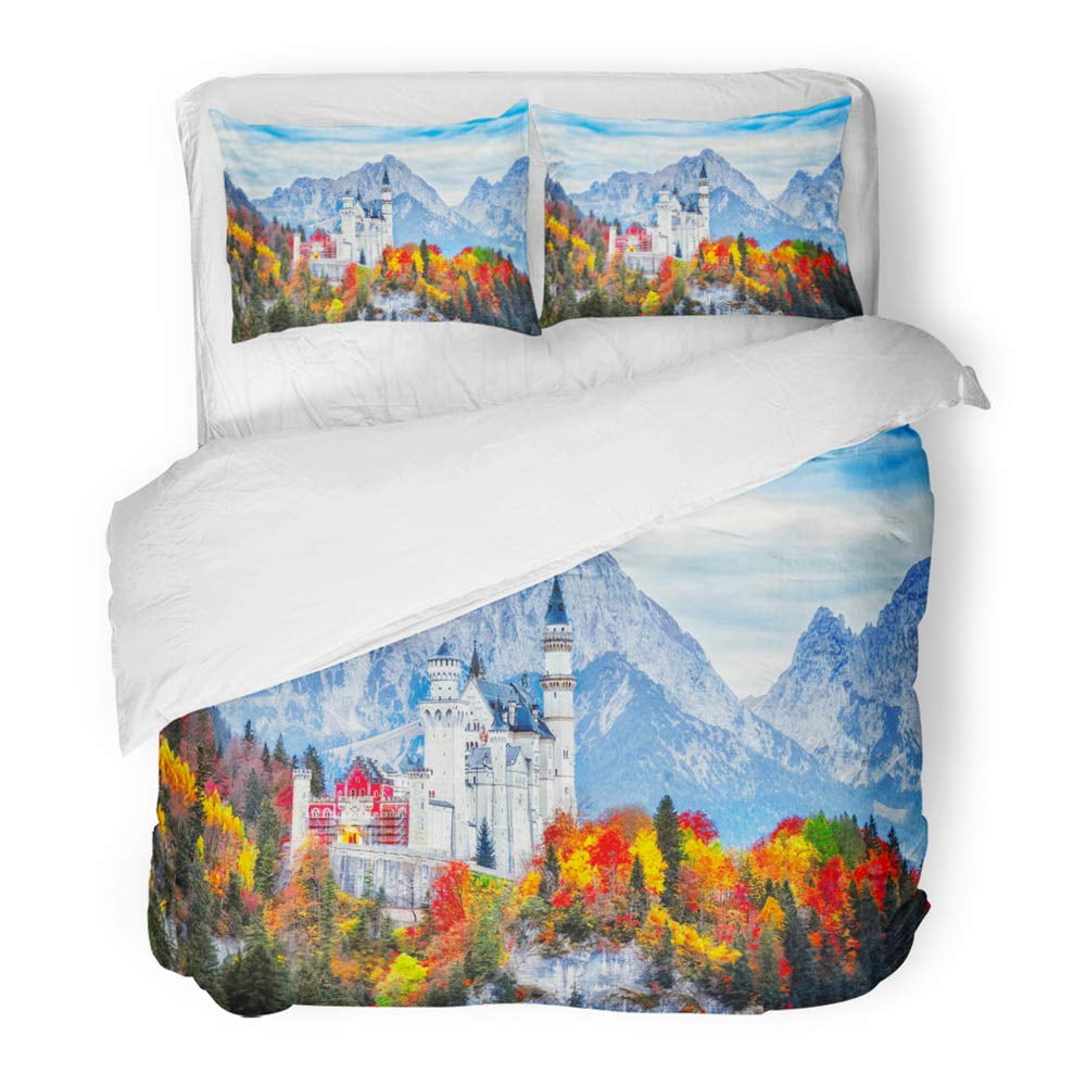 KXMDXA 3 Piece Bedding Set Neuschwanstein Medieval Castle in Germany ...