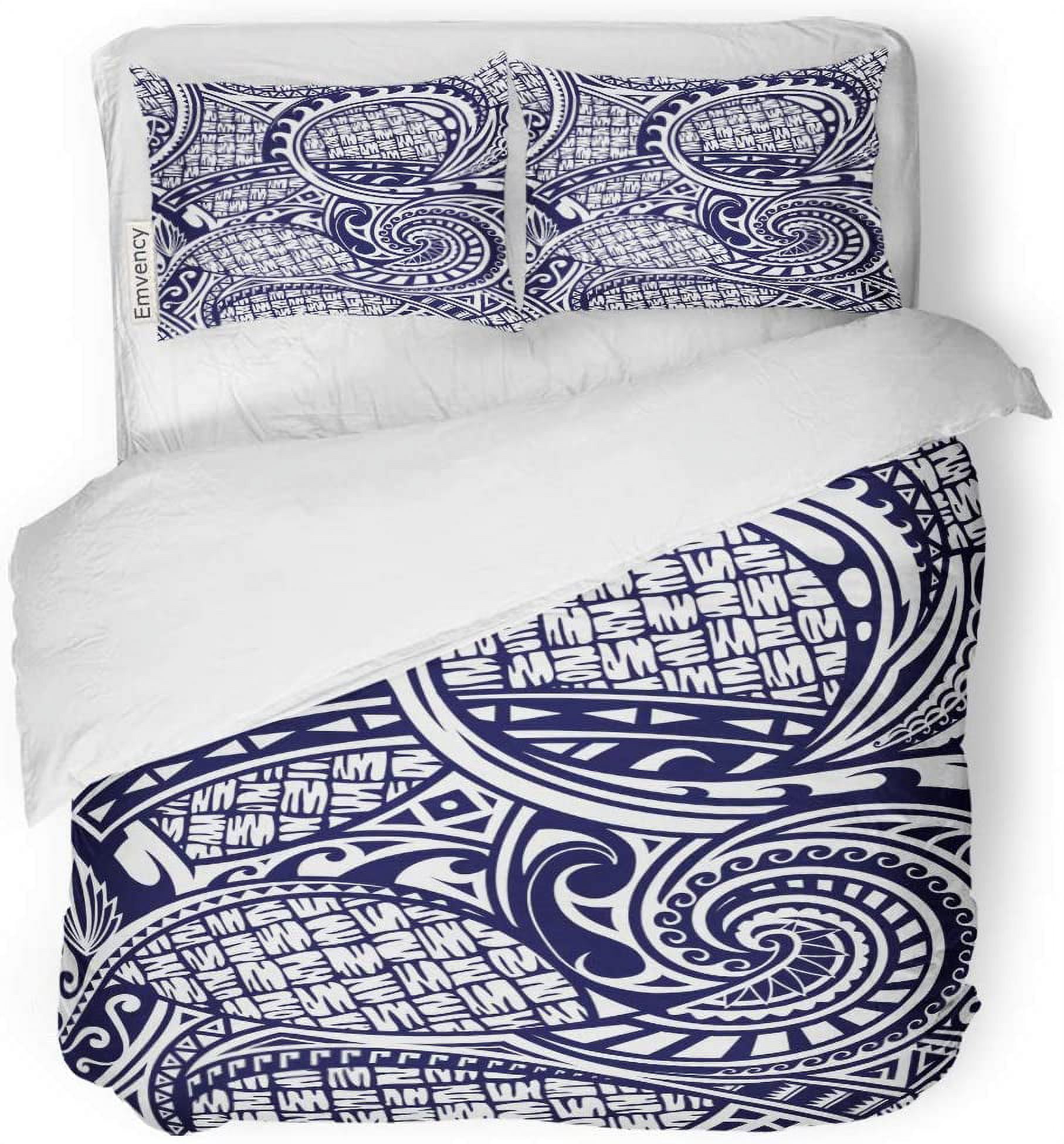 KXMDXA 3 Piece Bedding Set Pattern Polynesian Tattoo Tribal Aboriginal ...