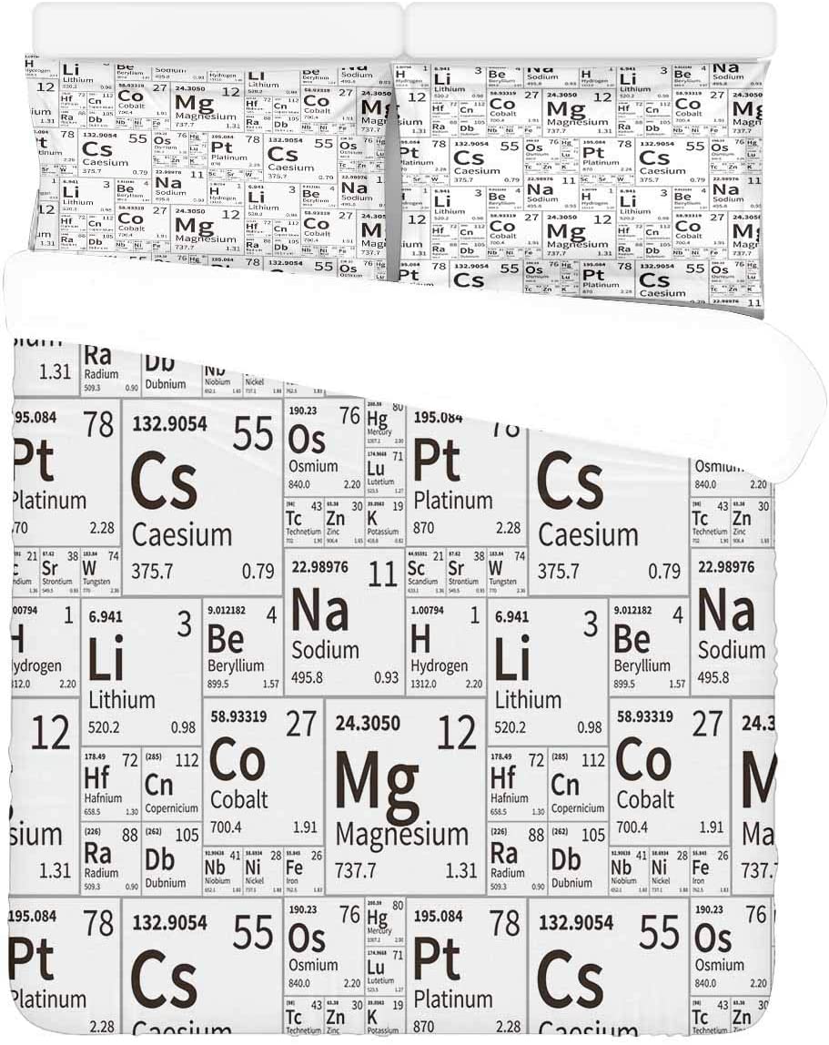 KXMDXA 3 Piece Bedding Set Periodic Table of Elements Cute Twin Size ...