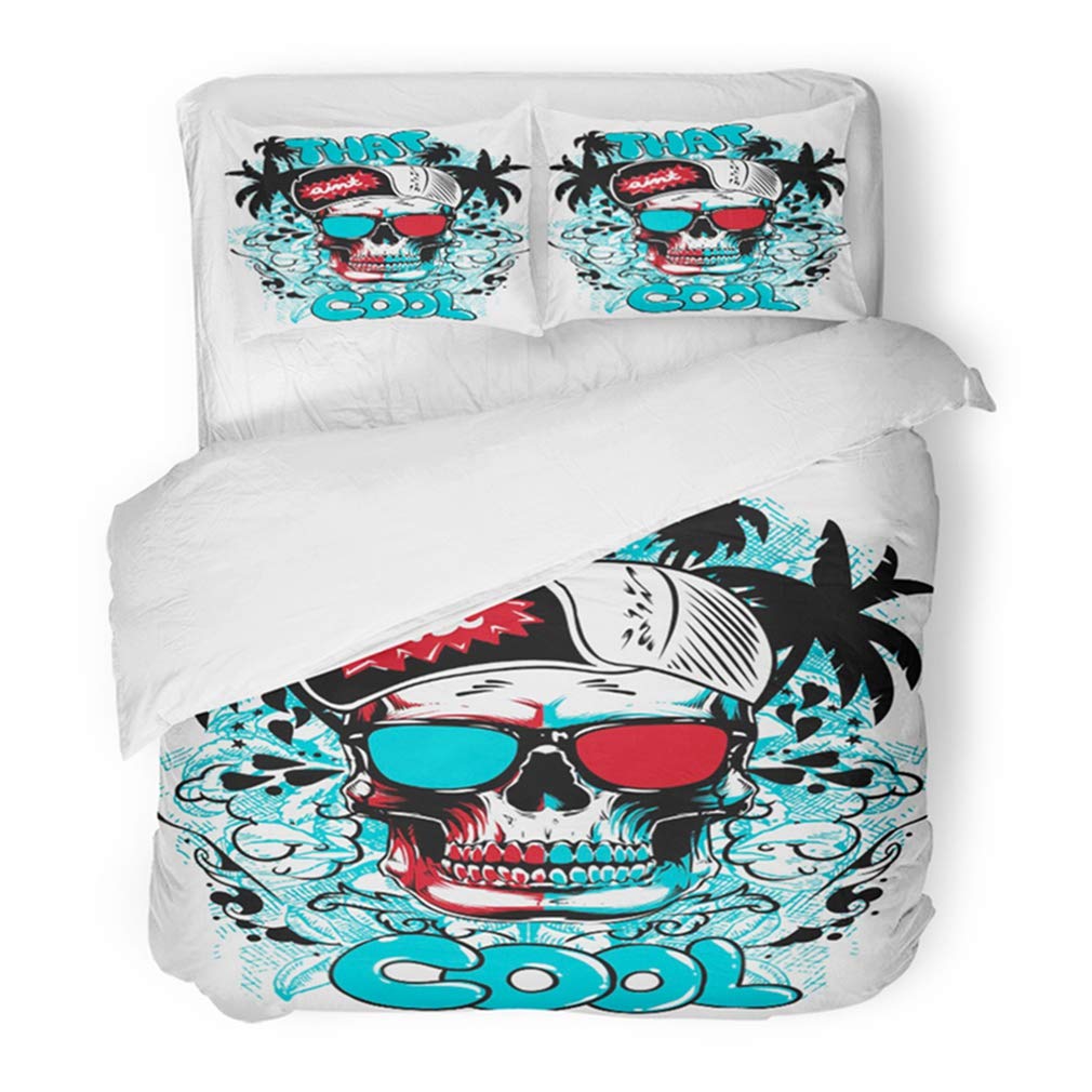 KXMDXA 3 Piece Bedding Set Skull That Ain't Cool Punk Graffiti Bandana ...