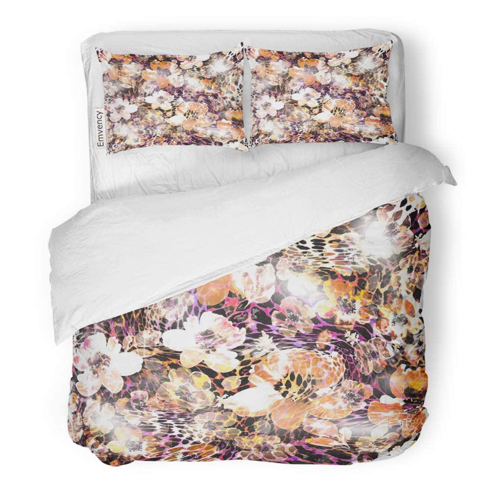 KXMDXA 3 Piece Bedding Set Snake Leopard Flower Skin Pattern Abstract ...