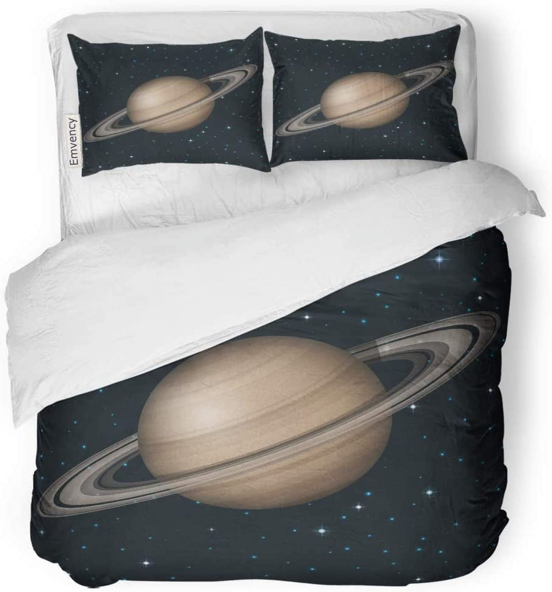 KXMDXA 3 Piece Bedding Set Space Realistic Planet Saturn and Stars of ...