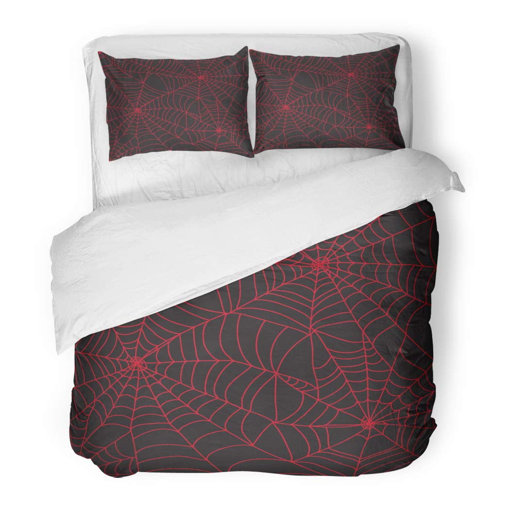 KXMDXA 3 Piece Bedding Set Spiderweb Red Spider for Halloween Pattern ...