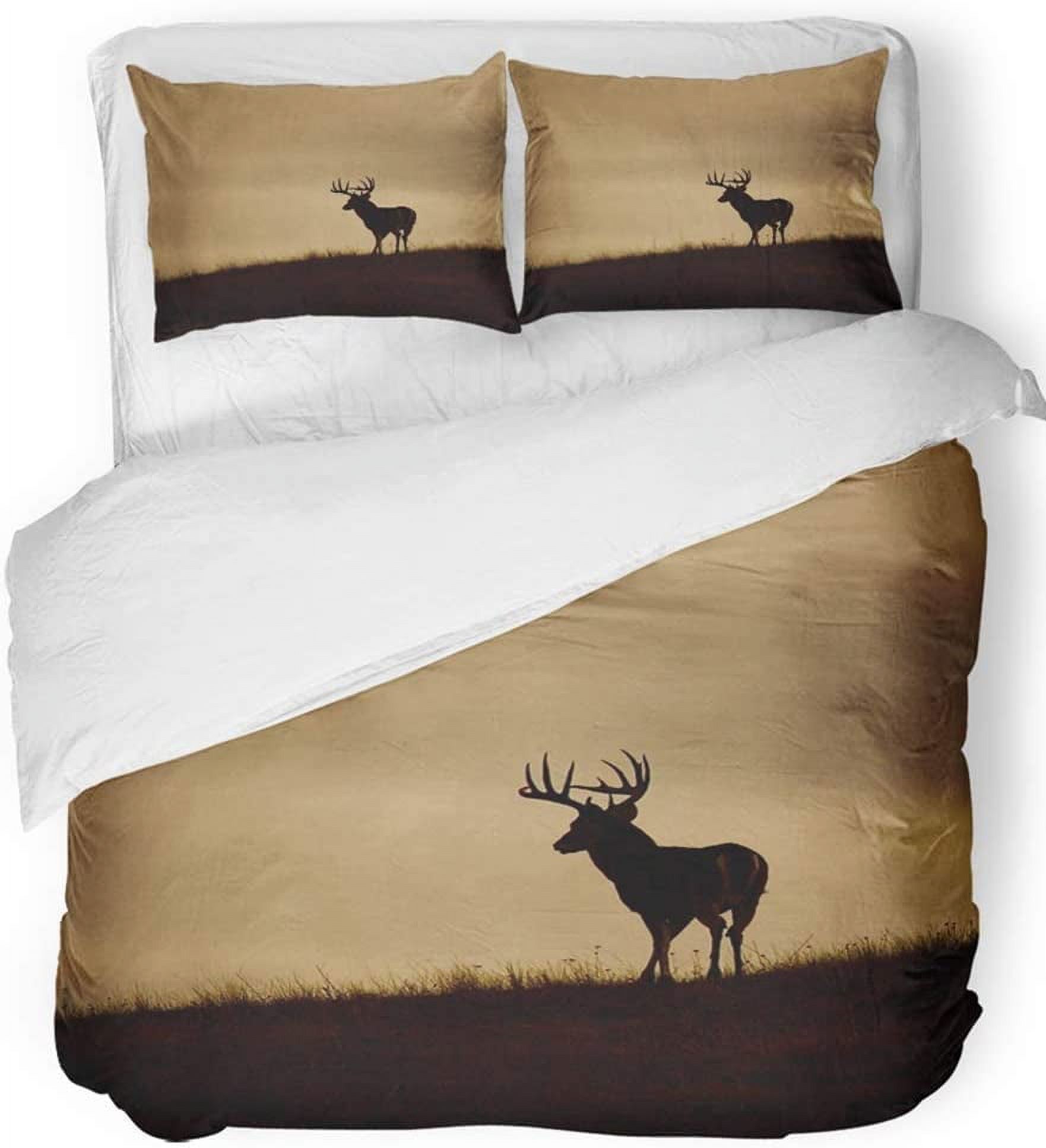 KXMDXA 3 Piece Bedding Set Stag Trophy Whitetail Buck Silhouette ...