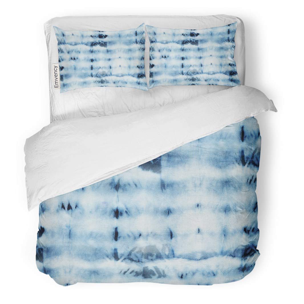KXMDXA 3 Piece Bedding Set Tie Dye Pattern of Indigo Color on White ...