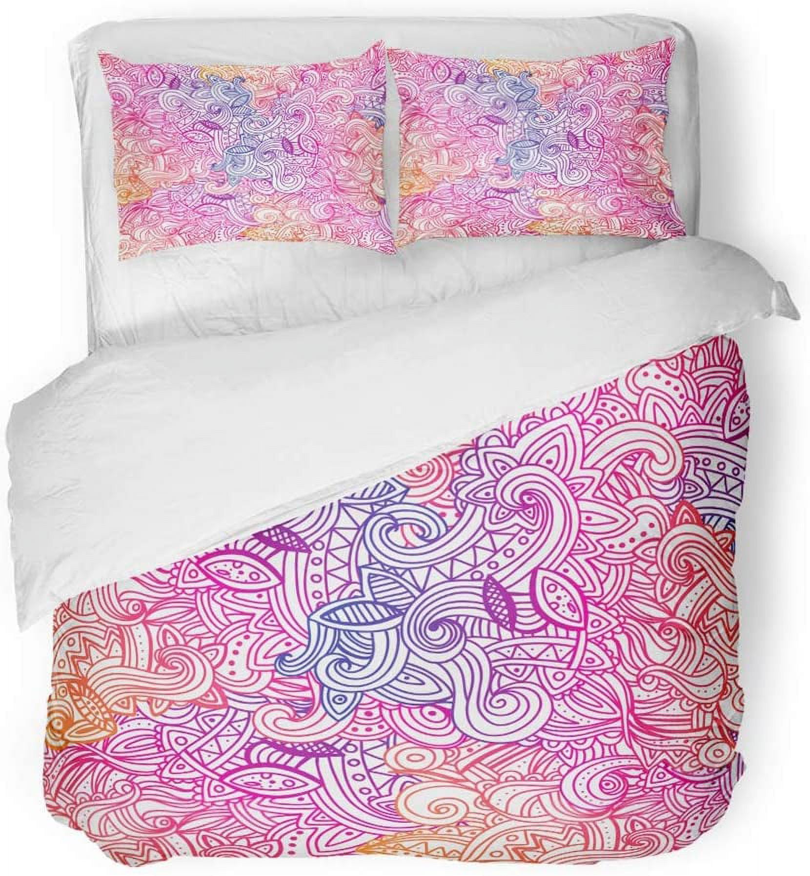 KXMDXA 3 Piece Bedding Set Tween Multicolor Pattern Doodles Sketchy ...