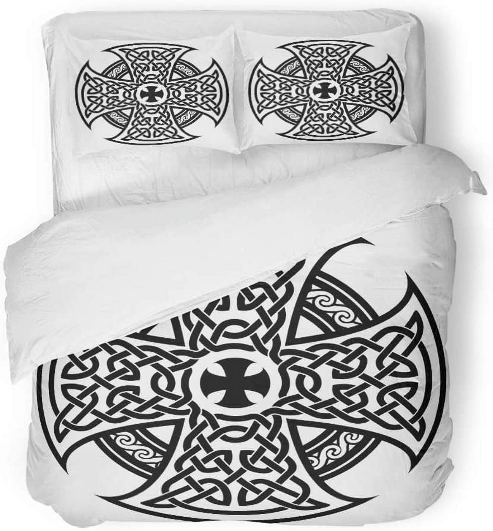 KXMDXA 3 Piece Bedding Set Viking Celtic National in The Shape of Cross ...